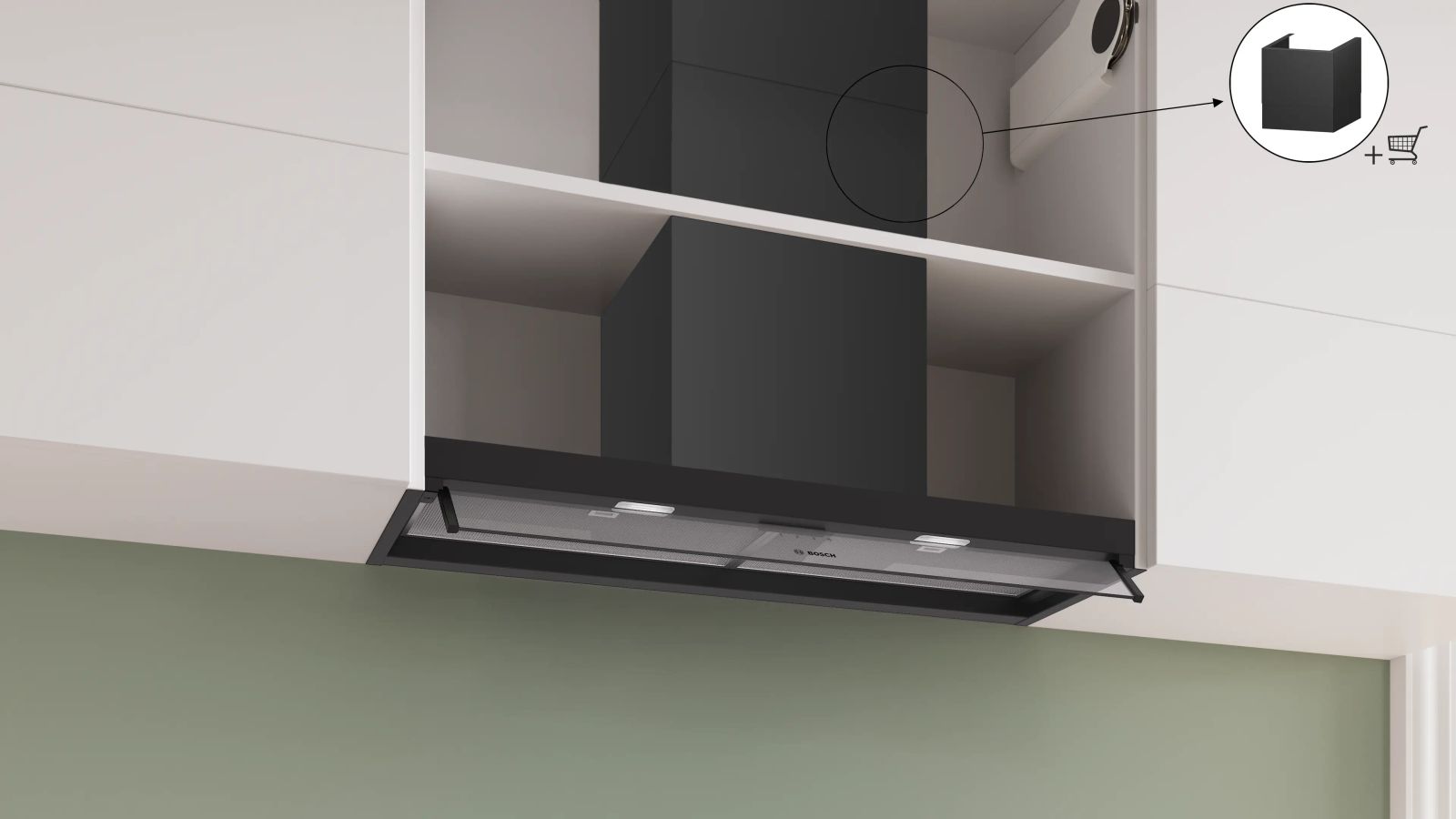 DBB95CC60 Serie 4 Geïntegreerde design dampkap 90 cm helder glas ...