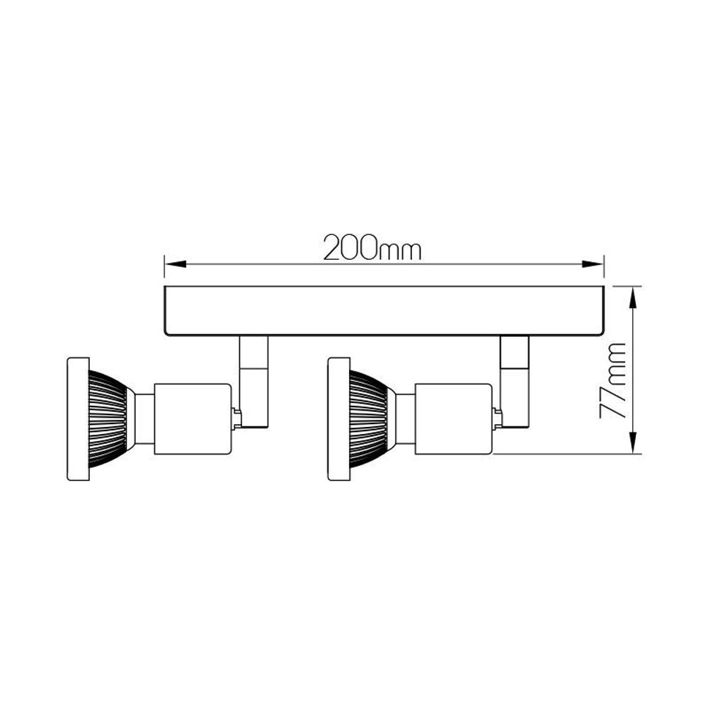 ROBUS 4L sqr GU10 LED 5W dim incl. black / bronze